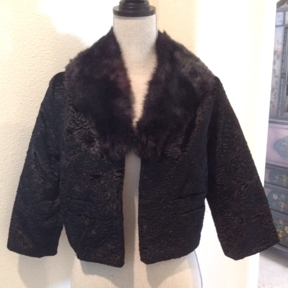 Hand Crafted | Jackets & Coats | Vtg Nubby Black Wool Jacket Brown Soft ...